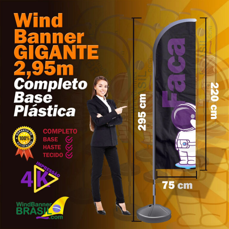 Wind Banner Grande Premium - Fabricação Personalizada